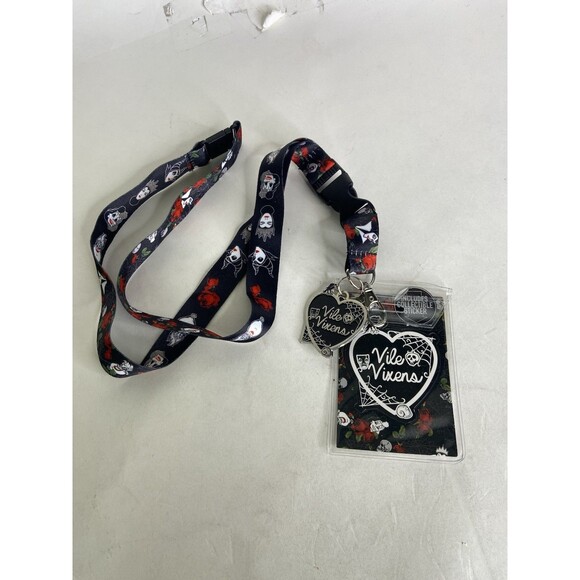 Disney | Accessories | Disney Villains Vile Badge Holder Lanyard ...